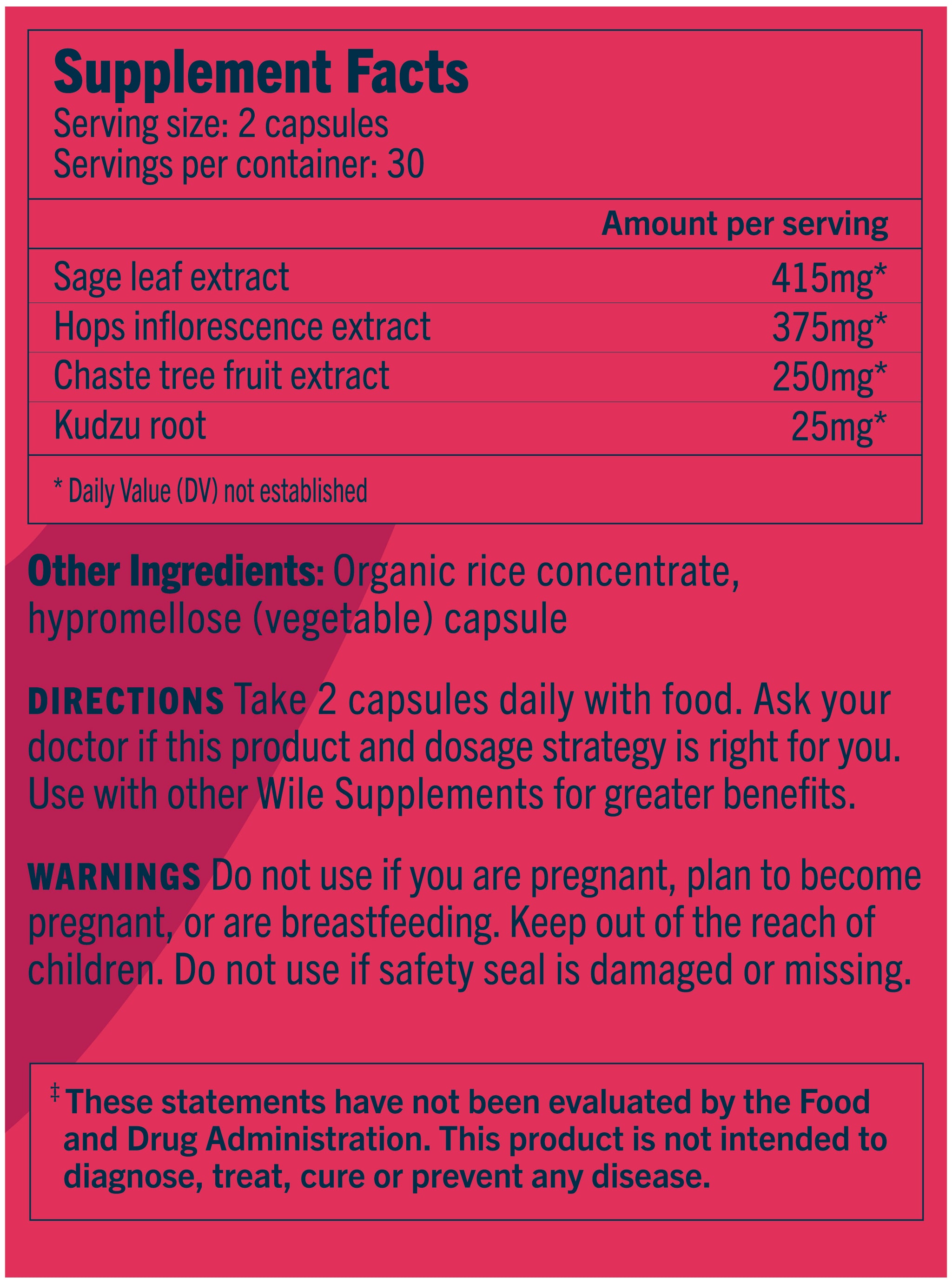 Hot Flash Plant-Based Supplement | Wile